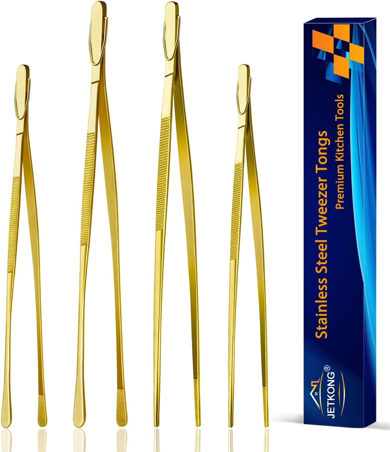 Amazon.com: JETKONG 4 Pcs Kitchen Tweezers, 12'' and 10'' Stainless ...