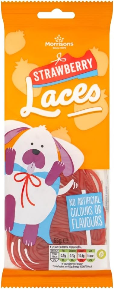 Morrisons Strawberry Laces, 65g : Amazon.co.uk: Grocery
