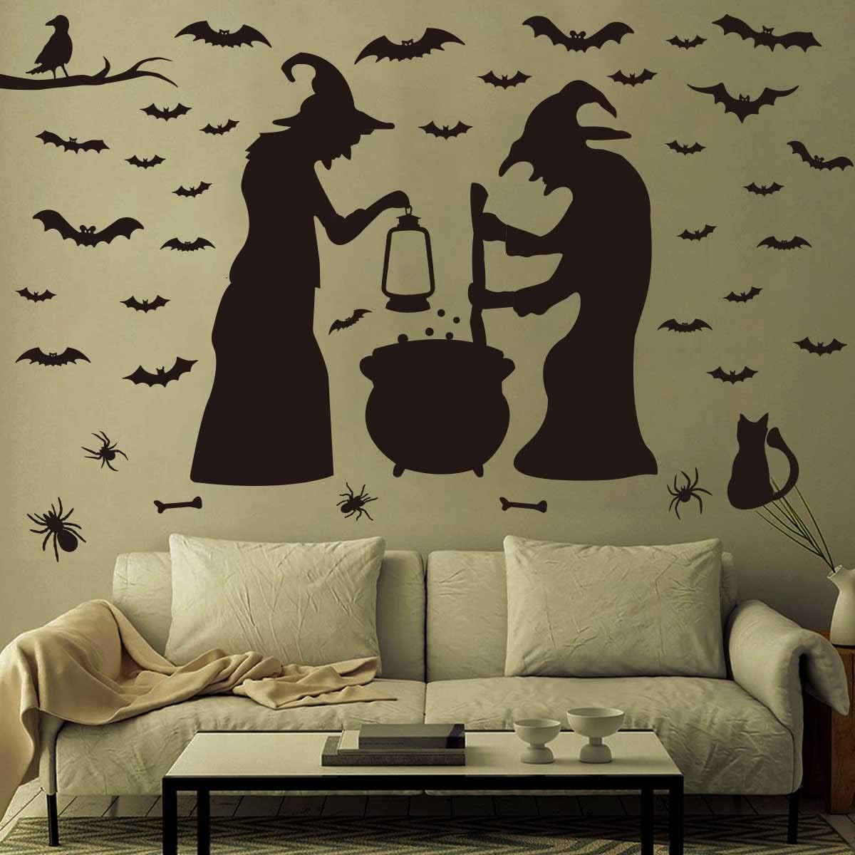 Amazon.com: Halloween Window Decoration Giant Witch Window Posters ...
