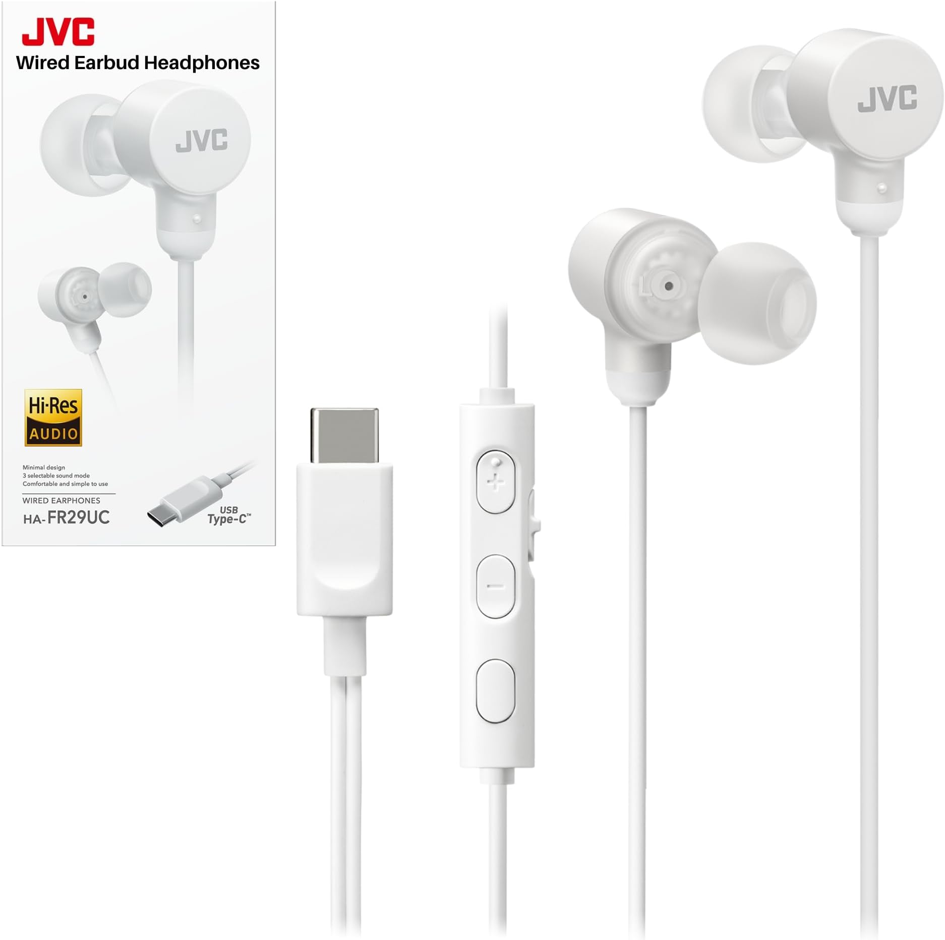 Amazon.com: JVC Wired USB-C Earbuds - Noise Isolation - DAC - Hi-Res ...