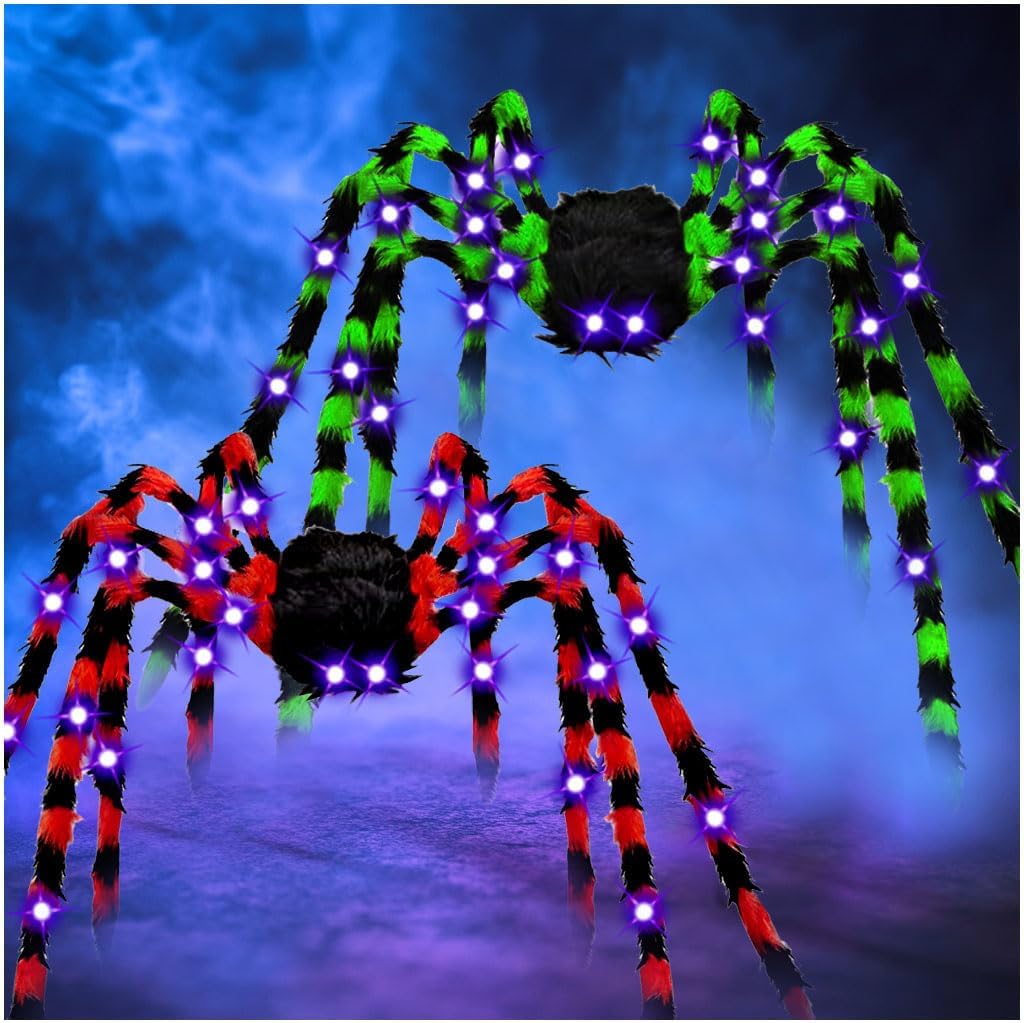 Amazon.com : Spirit Halloween 21 Inch LED Gray Jumping Spider ...