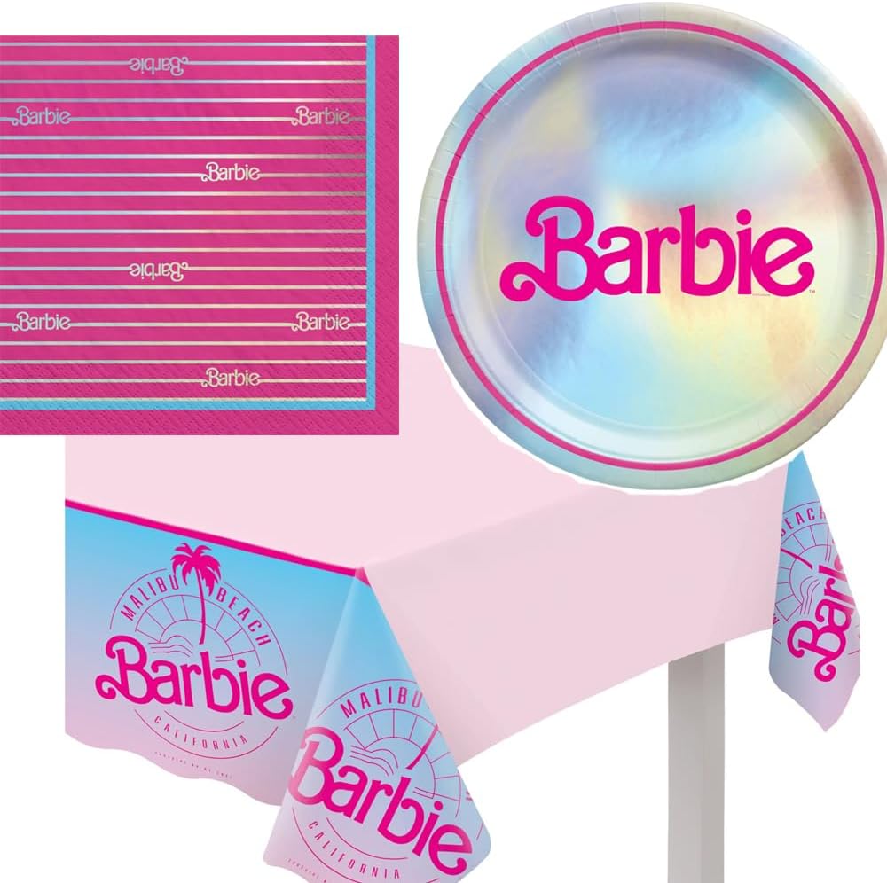 Amazon.com: CV Party Bundles - Malibu Barbie - Napkins, Plates, Table ...