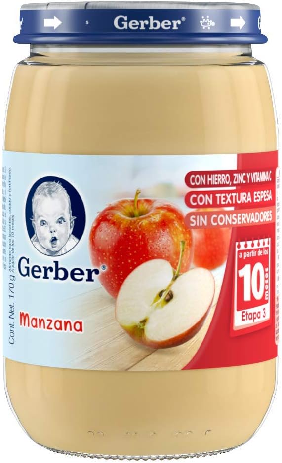 Gerber Papilla de Manzana, Etapa 3, 170 gr (Paquete de 24) : Amazon.com ...