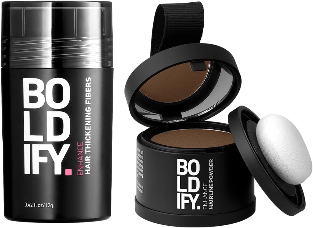 Amazon.com: Hair Fiber (Auburn) + Hairline Powder (Auburn): Boldify ...
