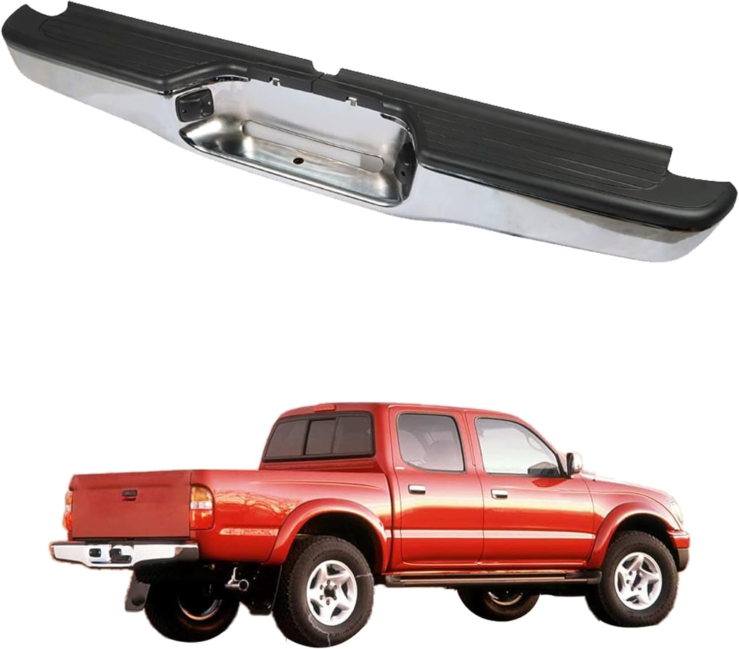 Amazon.com: ANTUKO Rear Bumper Step with Face Bar Assembly Steel Chrome ...