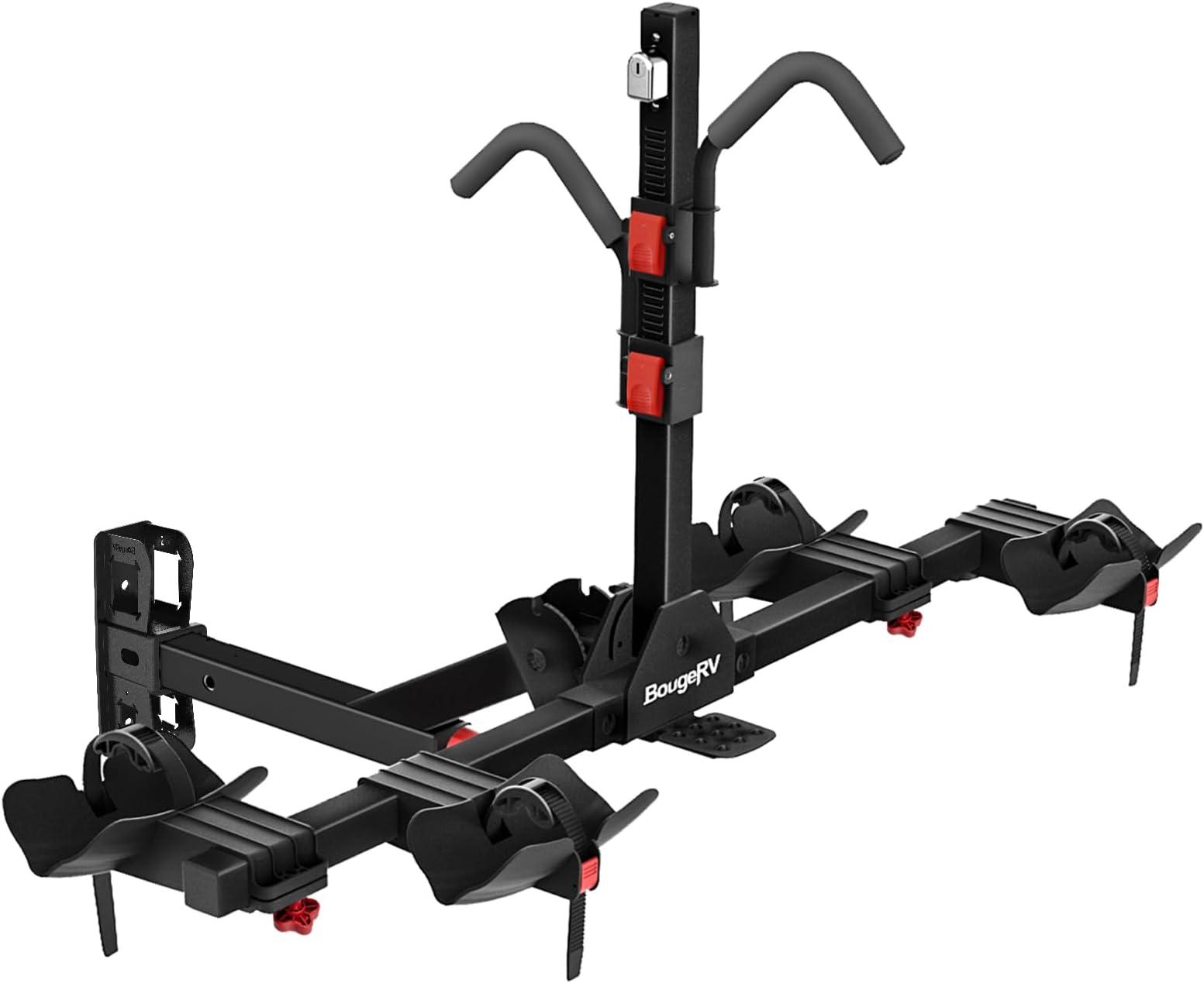 Amazon.com: BougeRV Lockable Hitch Mount Bike Rack Platform Style Bike Carrier Bundle with 2 ...