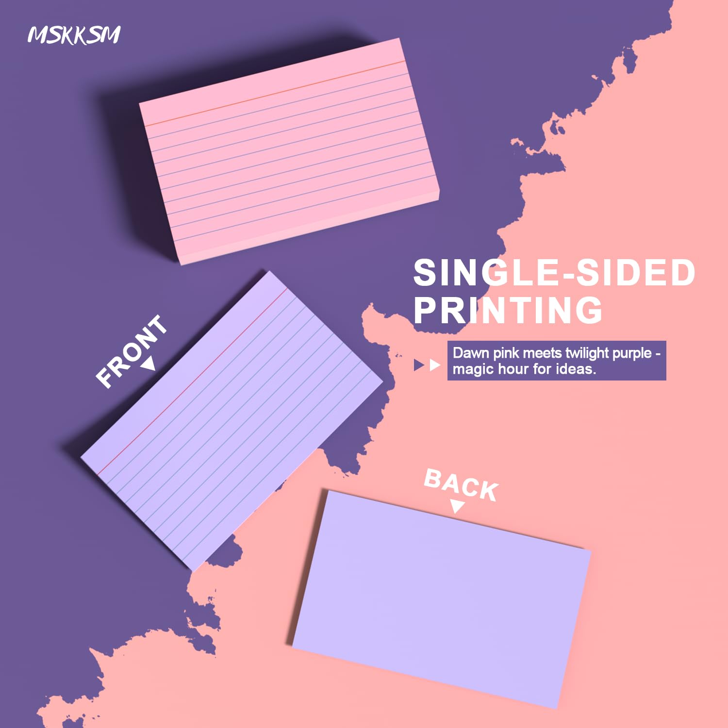 Snapklik.com : Colored Index Cards 3x5 Inch - 200 Pack, Ruled Index ...
