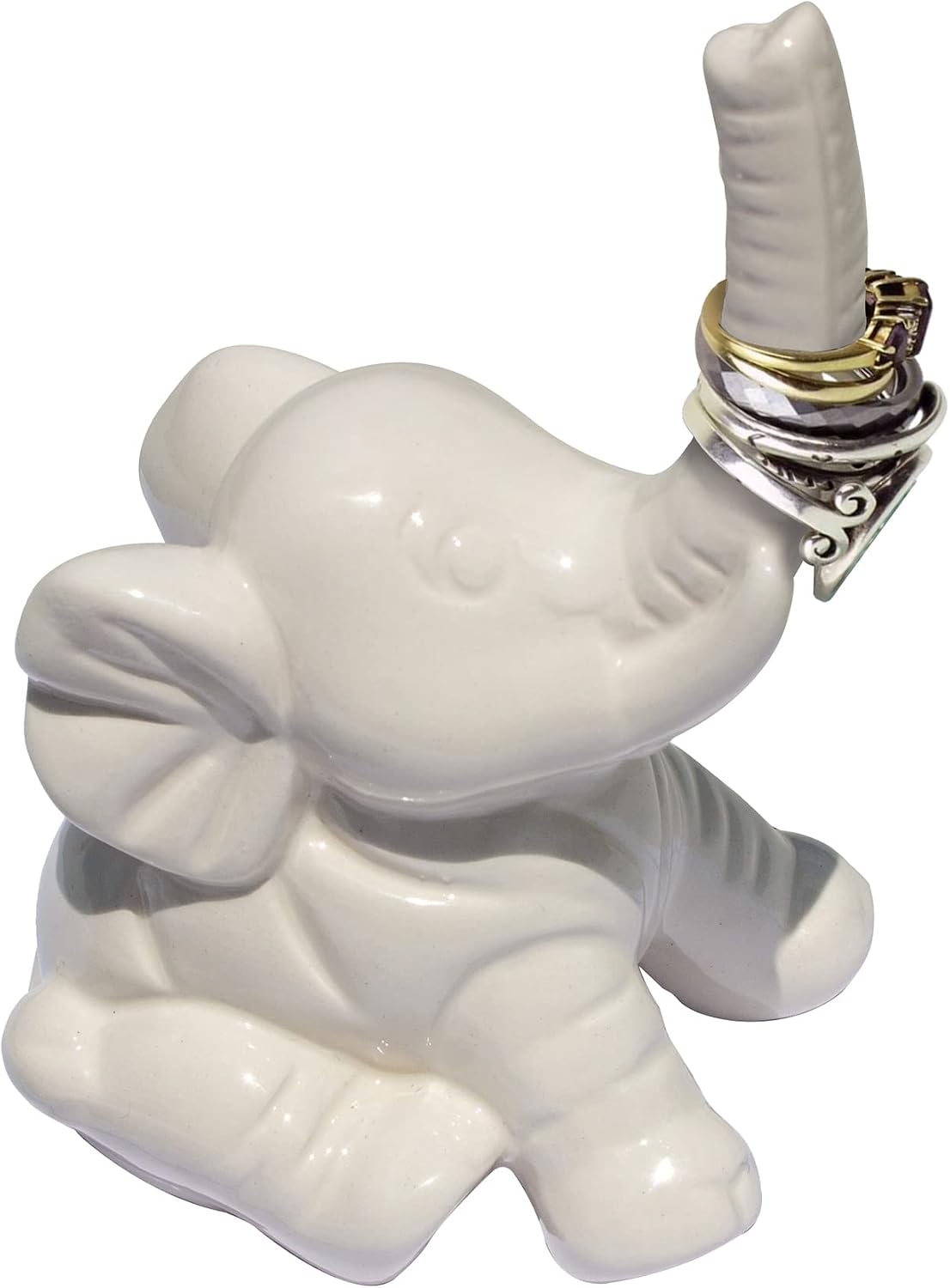 Amazon.com: Baby Elephant White Ceramic Ring Holder - Mother's Day ...