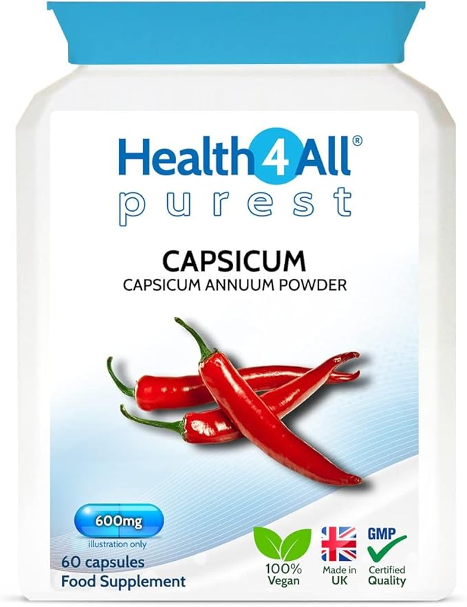 Health4All Capsicum 600mg per Capsule, 60 Capsules 2 Months Suppy, Pure ...
