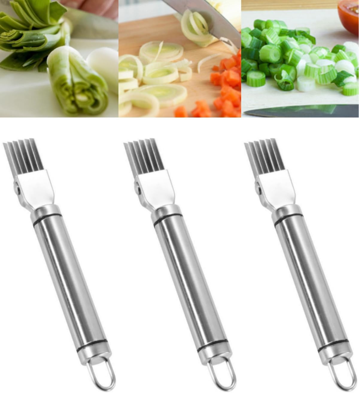 Amazon.com: 3PCS Shred Silk The Knife, Stainless Steel Chopped Green ...