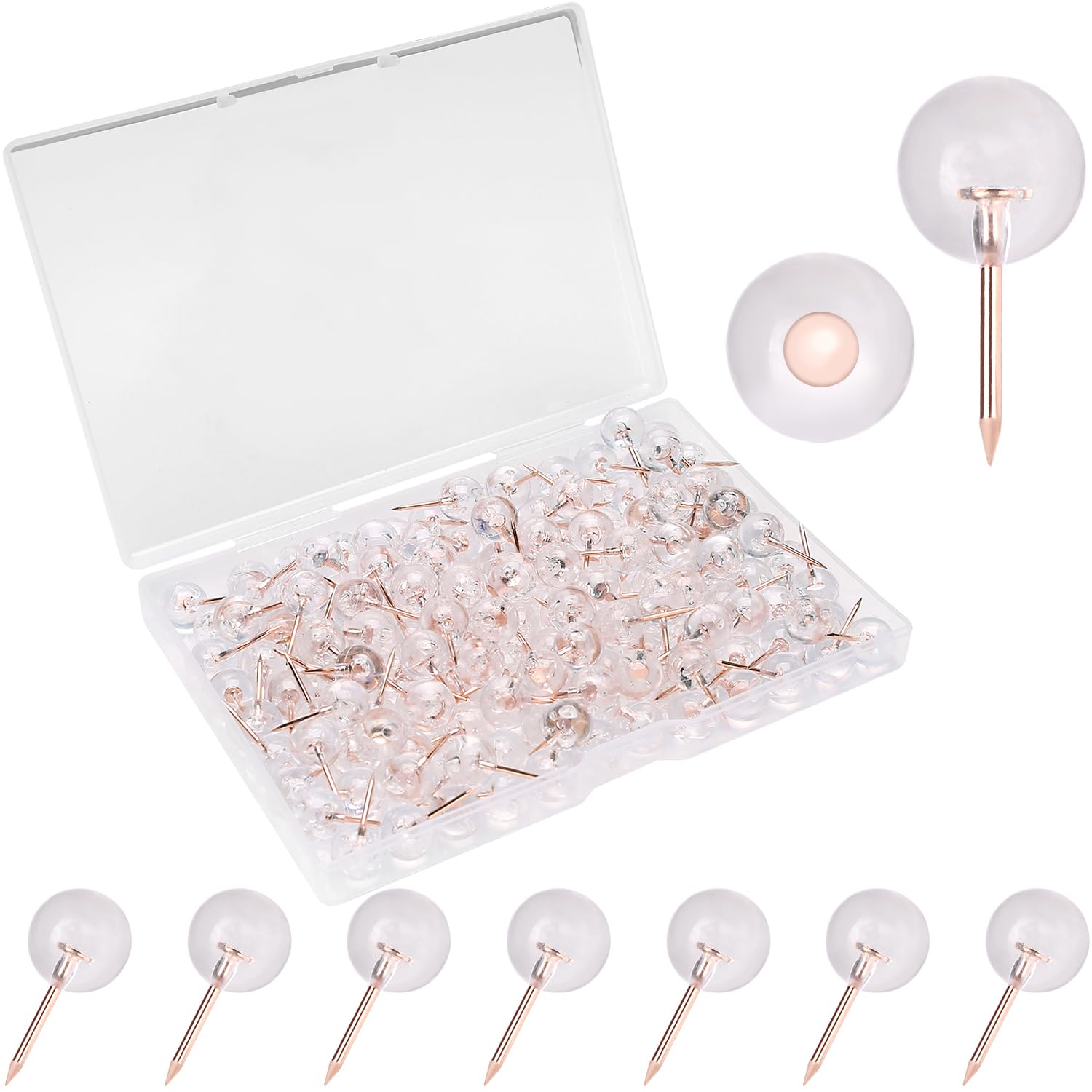 Amazon.com: 150 Pcs Clear Push pins, Plastic pushpins, Suitable for ...