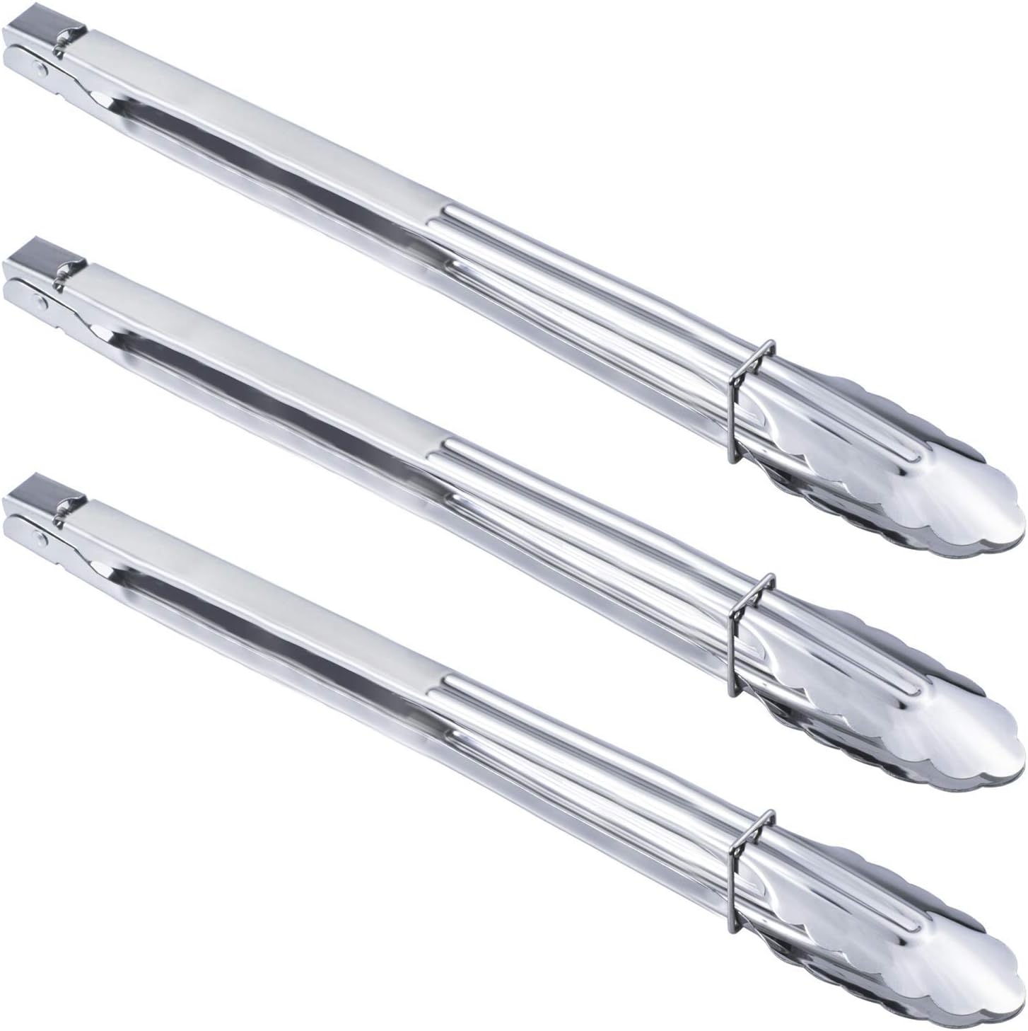 Grill Tongs, 17 Inch Extra Long Kitchen Tongs, Premium Stainless Steel ...