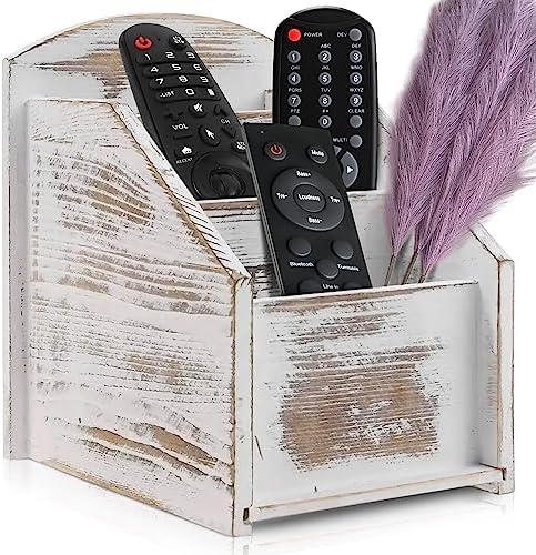 Amazon.com: Casa Queen Wooden Remote Control Holder - Rustic Media ...