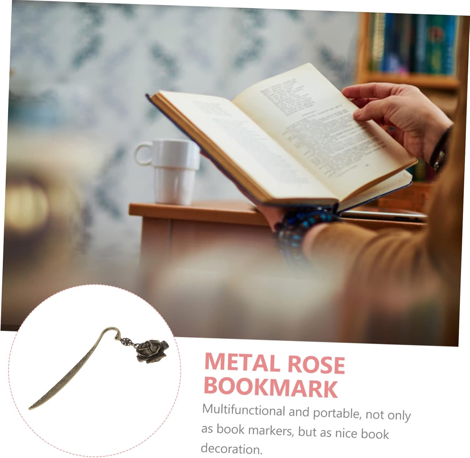 ONDIAN Beautiful Book Tabs Floral Decor Metal Bookmarks Metal ...
