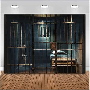 Amazon.com : TOAOFY 5x3ft Prison Backdrop Jail Cell Backdrop Mugshot ...