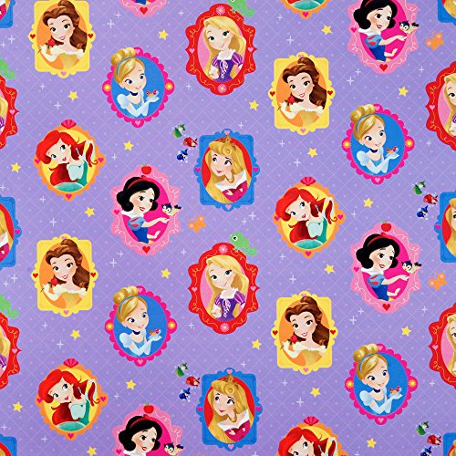 Hallmark Disney Princess Wrapping Paper with Cut Lines (Pack - Want It All