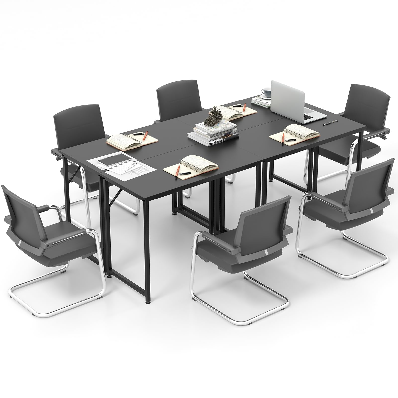 Amazon.com: Tangkula Set of 4 Conference Tables, Rectangular Meeting ...