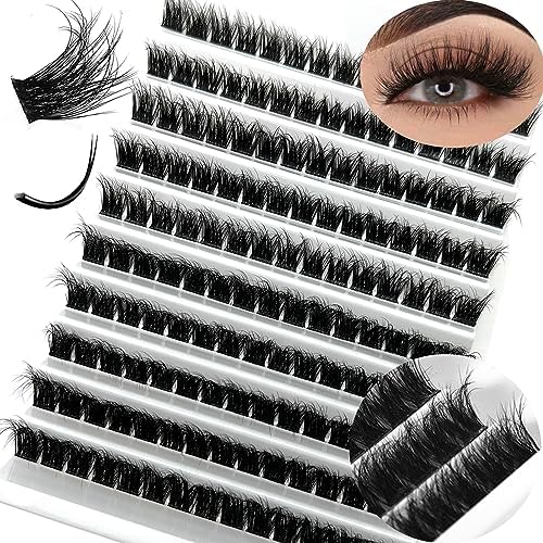 Amazon.com: IFSOWDRA Mink Lash Clusters Wispy Soft Cat Eye C Curl ...