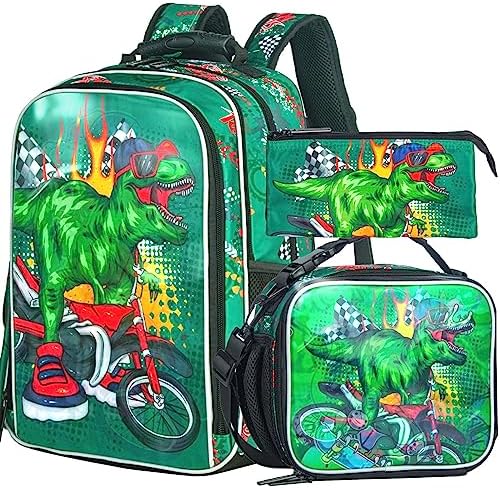 Amazon.com | UFNDC 3PCS Dinosaur Backpack for Boys, Kids Preschool ...