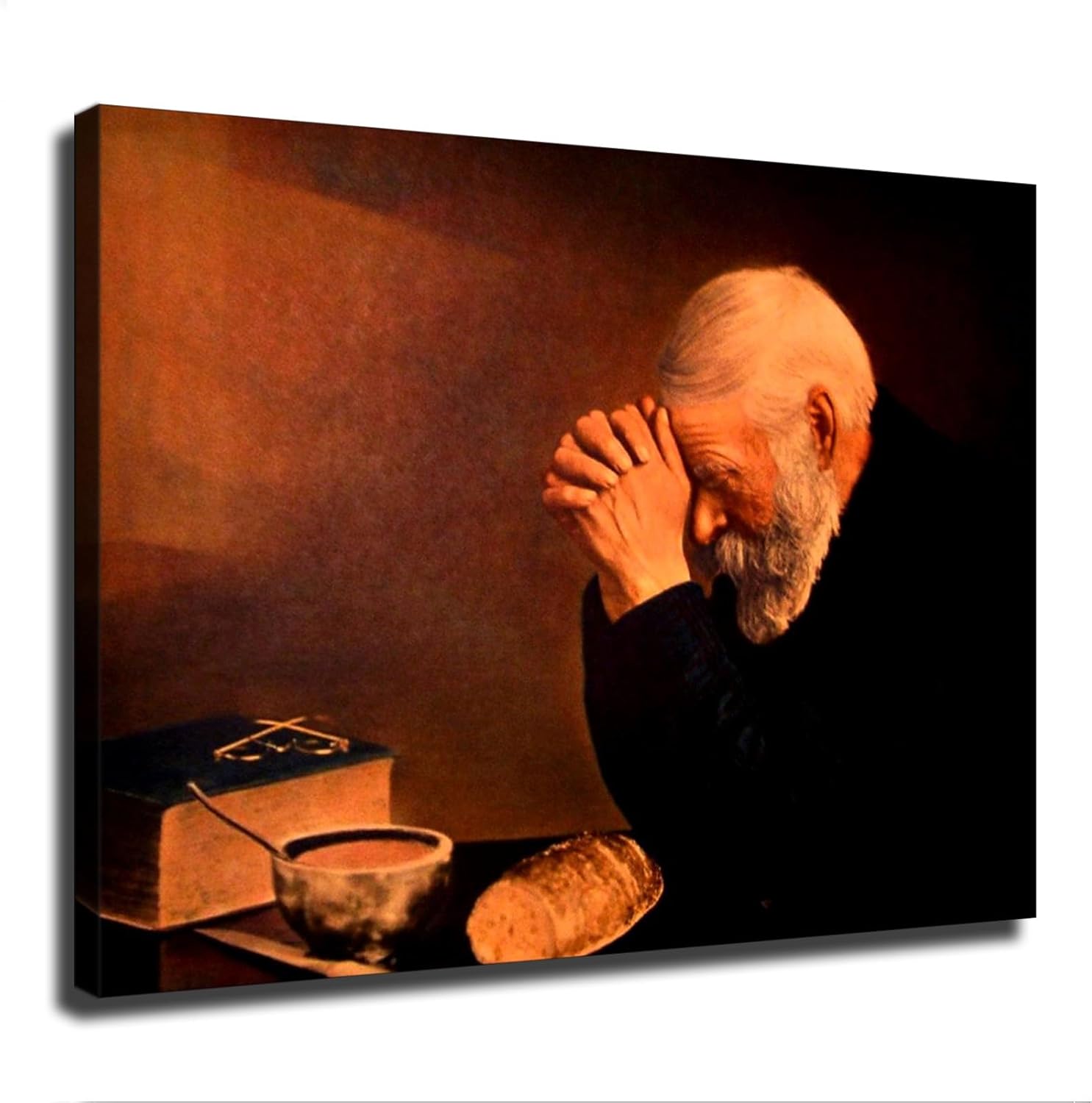 Amazon.com: QqLAdy Daily Bread Man Praying At Dinner Table Grace ...