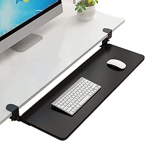 Amazon.co.jp: Ergonomic Wooden Keyboard Tray for Desk Extender, Under ...