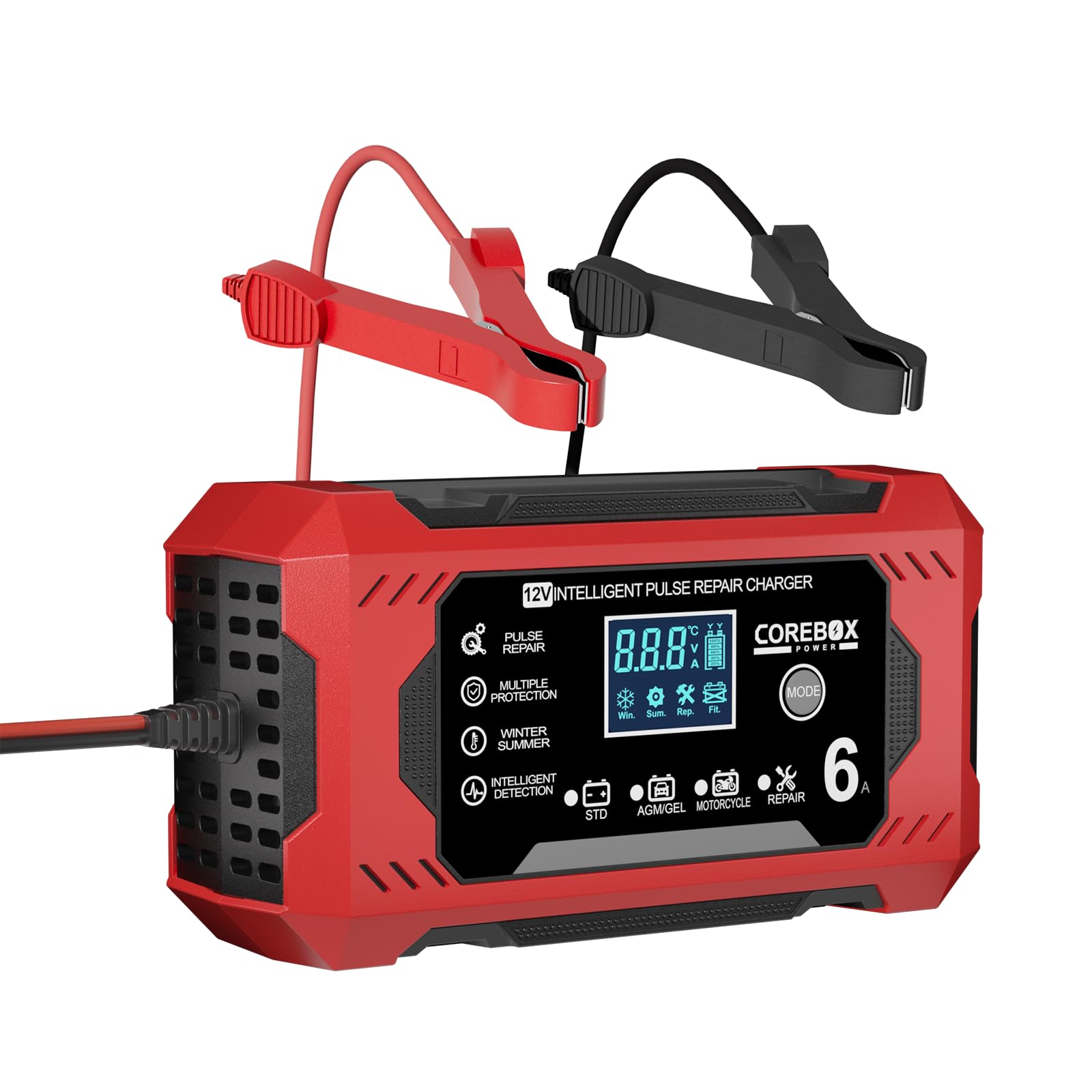 Amazon.com: Corebox Battery Charger 6-Amp 12V Automatic Smart Battery ...