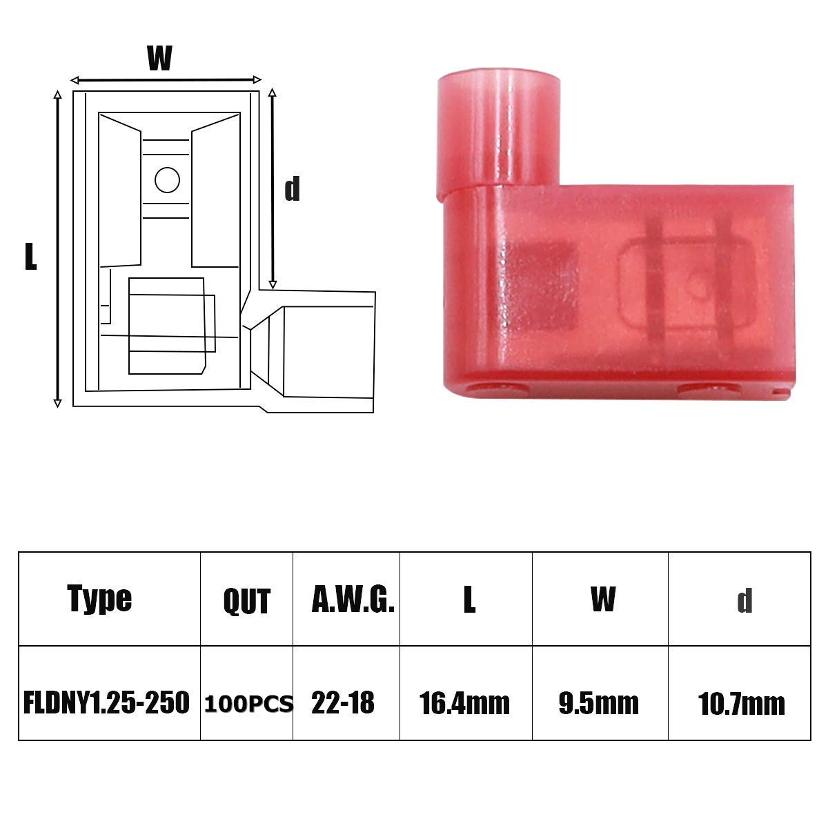 Snapklik.com : 100PCS Red Nylon Insulated Flag Spade Quick Disconnects ...