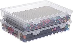 Amazon.com: BTSKY 2 PCS Medium Size Clear Stackable Rectangular Storage ...