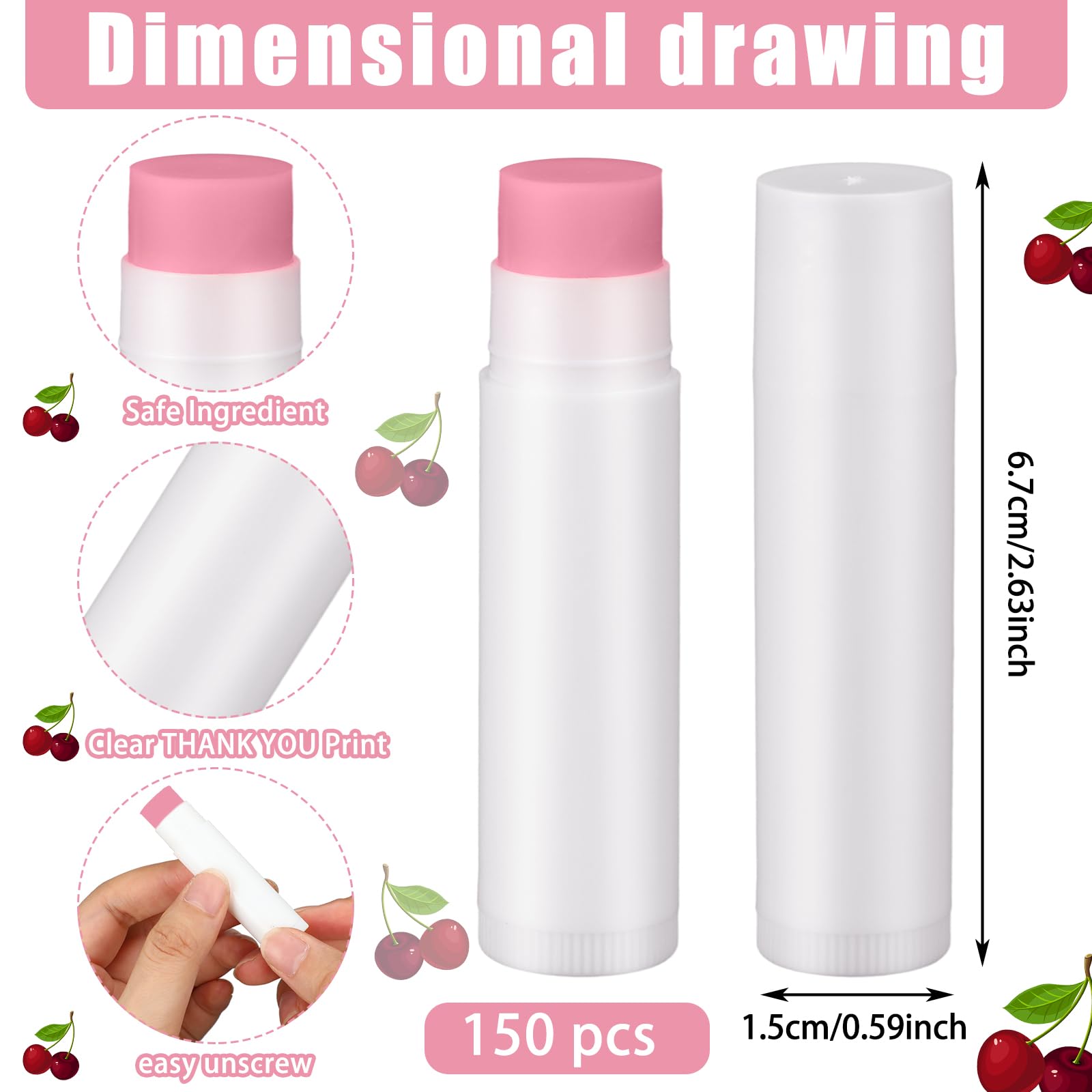 Snapklik.com : Demissle 150 Pcs Unlabeled Lip Balm Bulk Chapped Stick ...