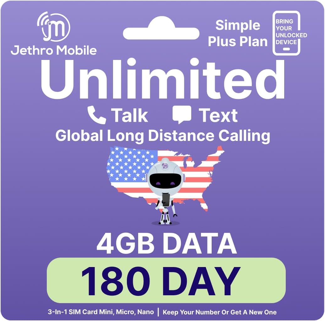 Amazon.com: Jethro Mobile Cell Phone Plan for Seniors & Kids (No ...
