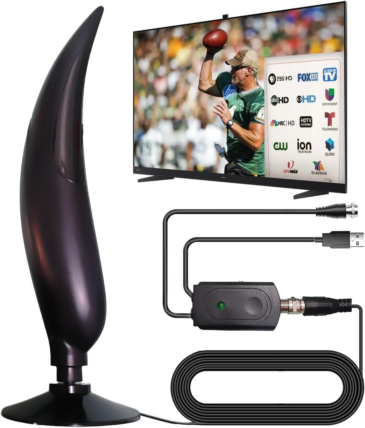 Amazon.com: Digital Antenna for Smart tv, 400+ Miles Range Support 4K ...