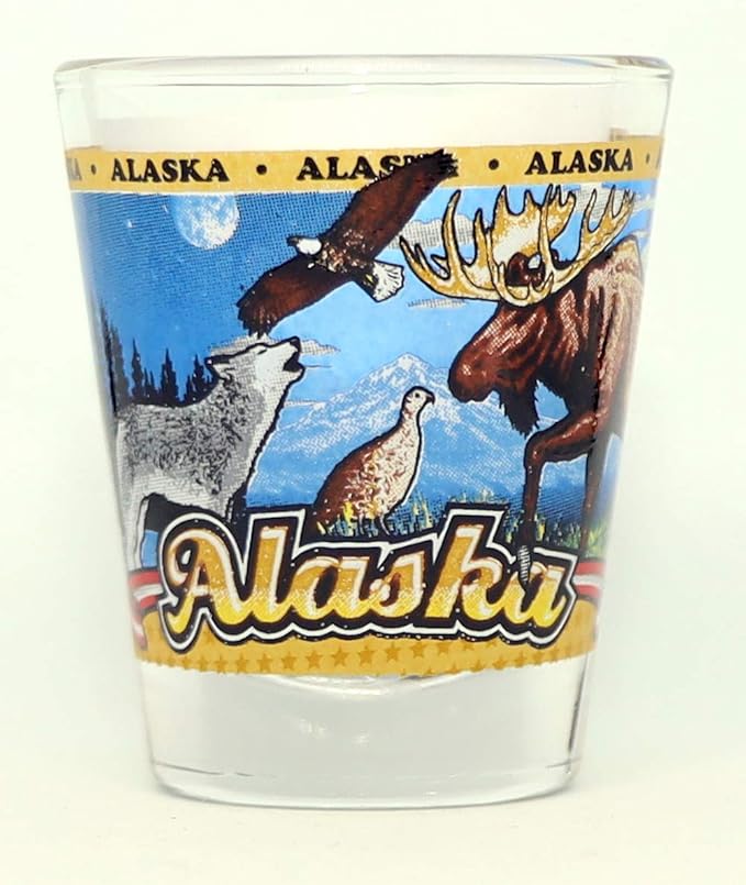 Amazon.com | Alaska State Wraparound Shot Glass: Shot Glasses