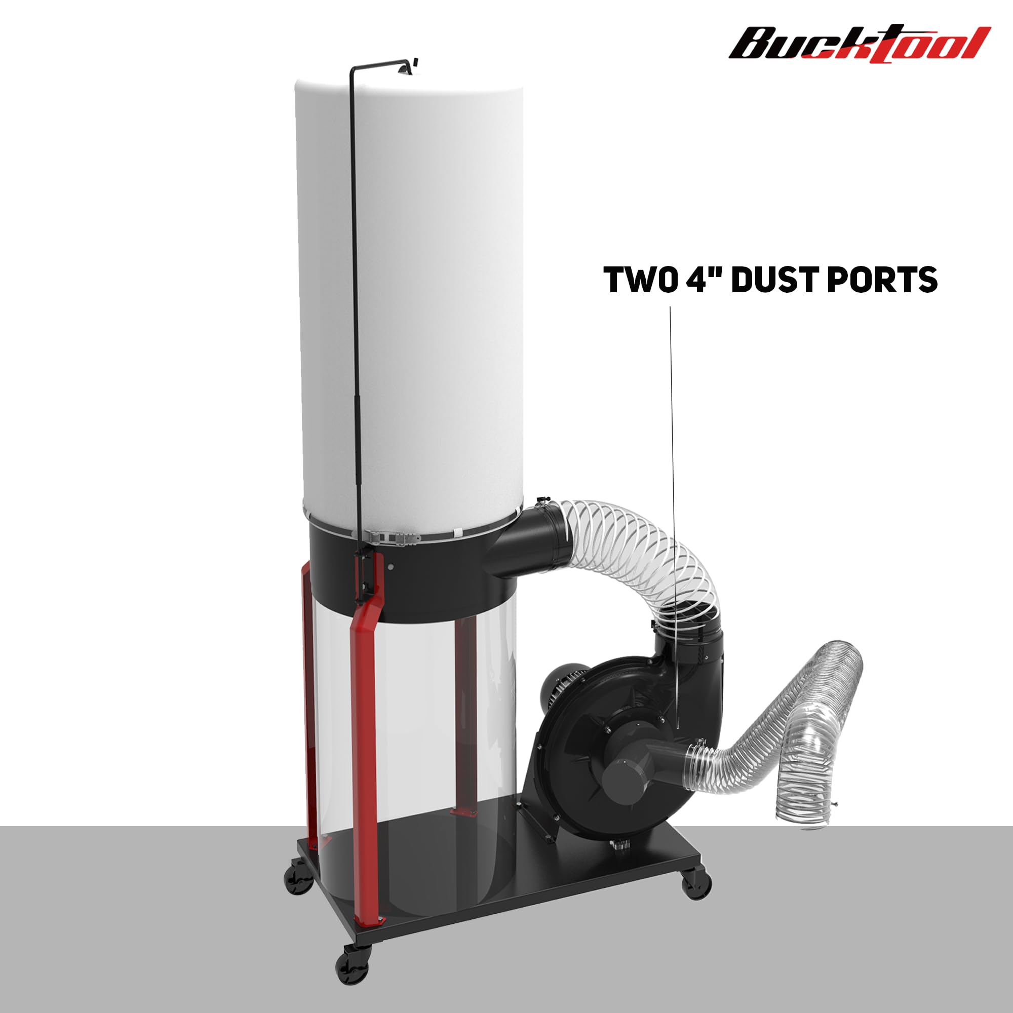 Snapklik.com : Bucktool 1-1/2HP Dust Collector, 1100 CFM Dust Collector ...