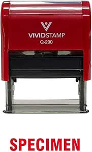 Amazon.com : Specimen Self Inking Rubber Stamp (Red Ink) - Medium ...