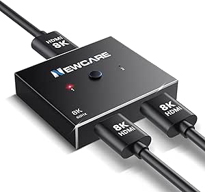 Amazon.com: NEWCARE 8K HDMI Switch 4K@120Hz, Aluminum HDMI 2.1 Switch 2 in 1 Out, HDMI Splitter ...