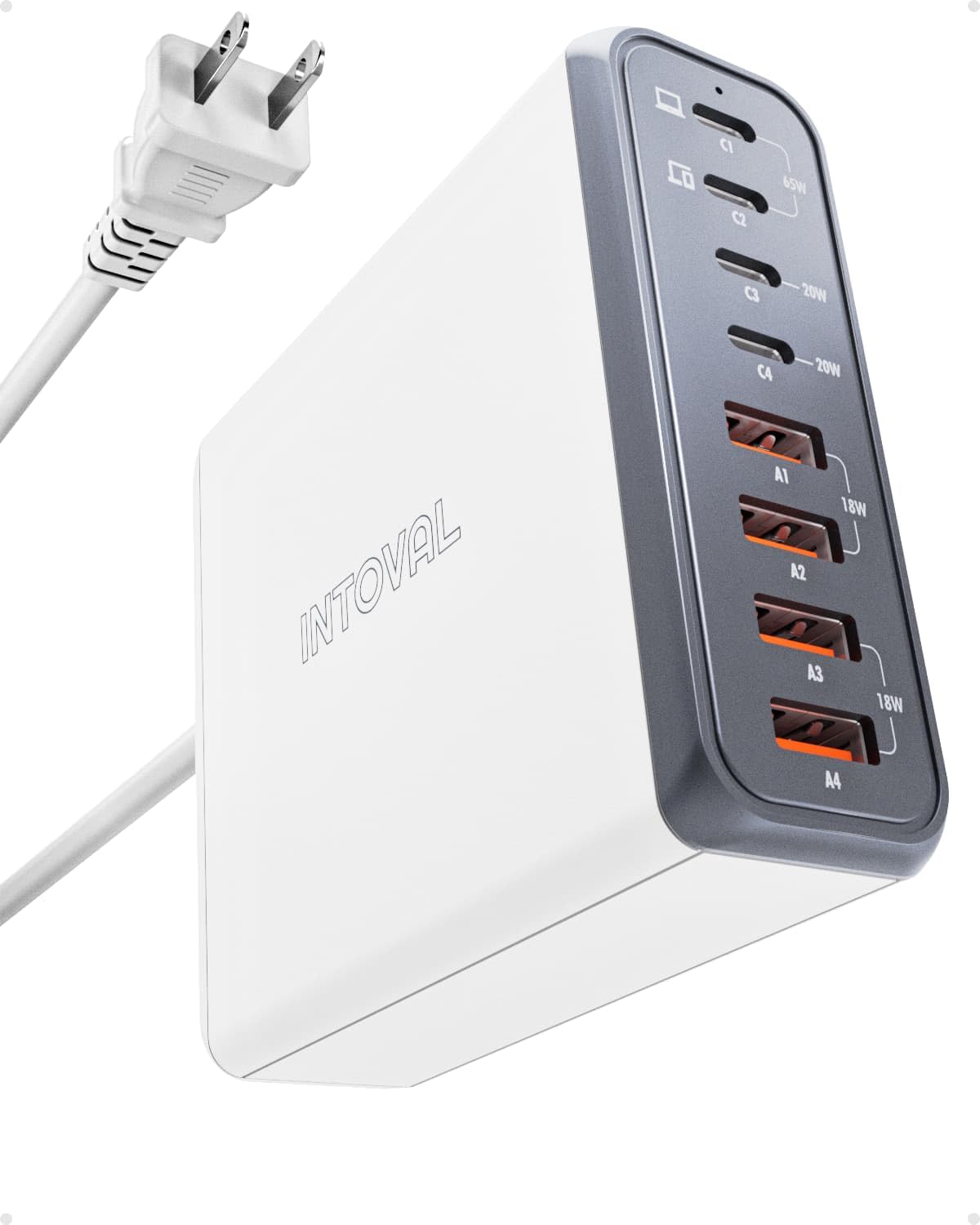 Amazon.com: Intoval 140W USB C Charger Block: 8-Port Charging Station ...