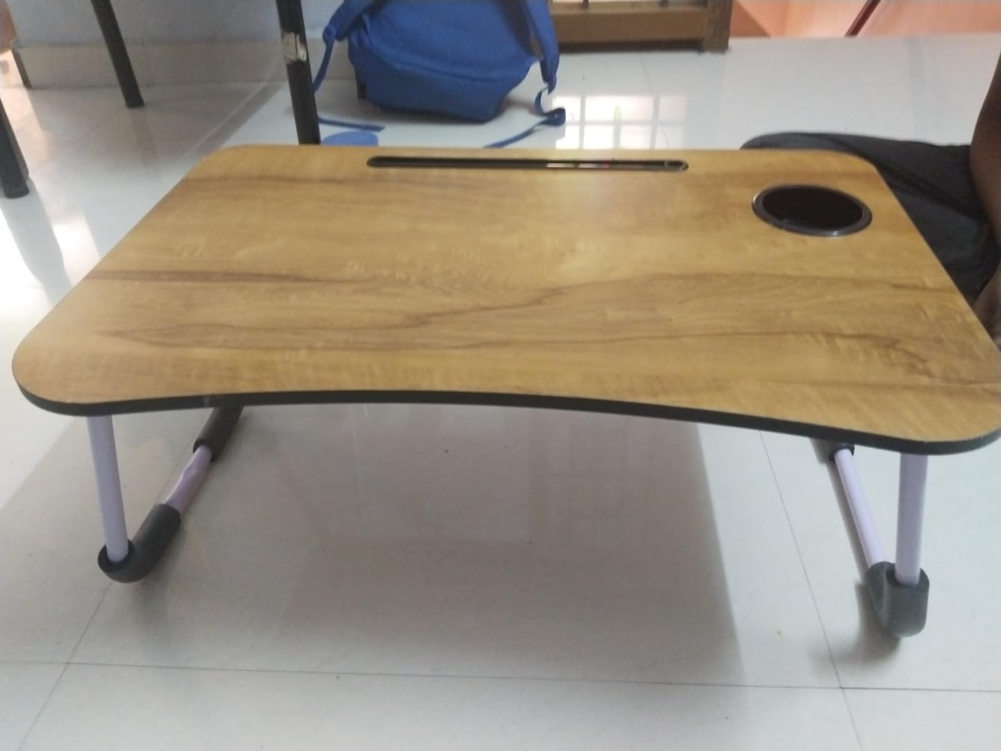 WINSOBEY Study Table/Bed Table/Foldable and Portable Wooden/Writing ...