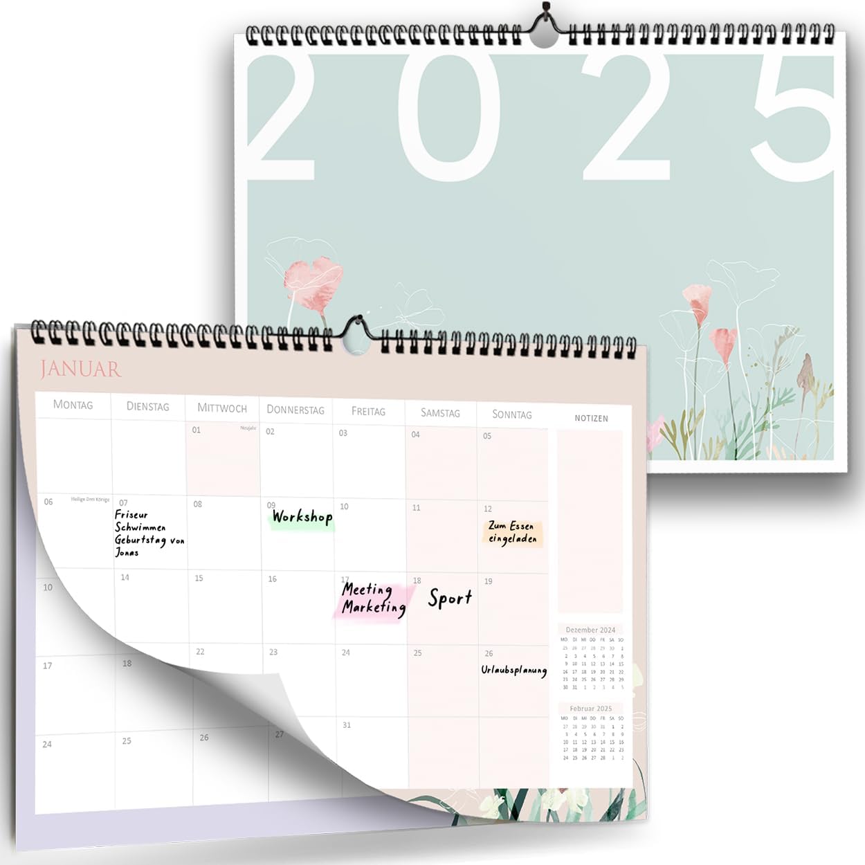Kalender 2025 Wandkalender 2025 - Kalender 2025 Minimalistisch ...