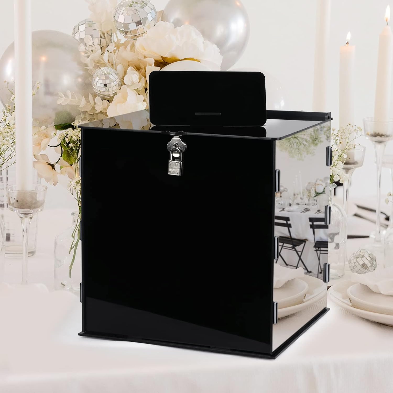 Amazon.com: Atiloy Black Acrylic Card Box with Slot & Lock Acrylic ...
