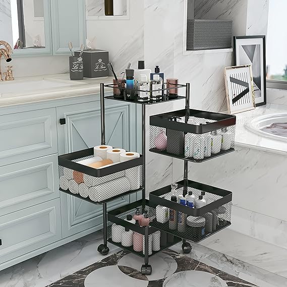 Amazon.com: SAYZH Fruit Vegetable Basket for Kitchen, Rotating Storage ...