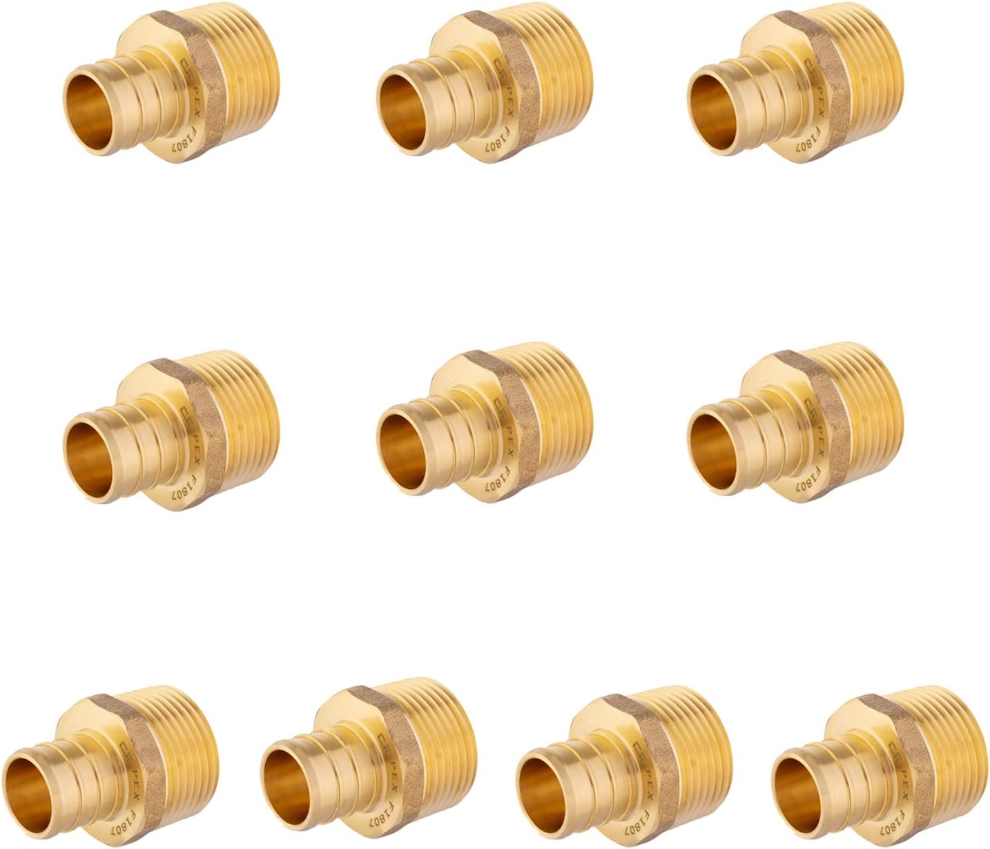 Hooshing 10PCS Pex 3/4 Inch x 3/4 Inch NPT Male Adapter Brass Crimp ...