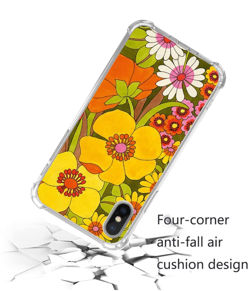 Retro 70s Hippie Flowers Phone Case Compatible with iPhone Xs Max ...
