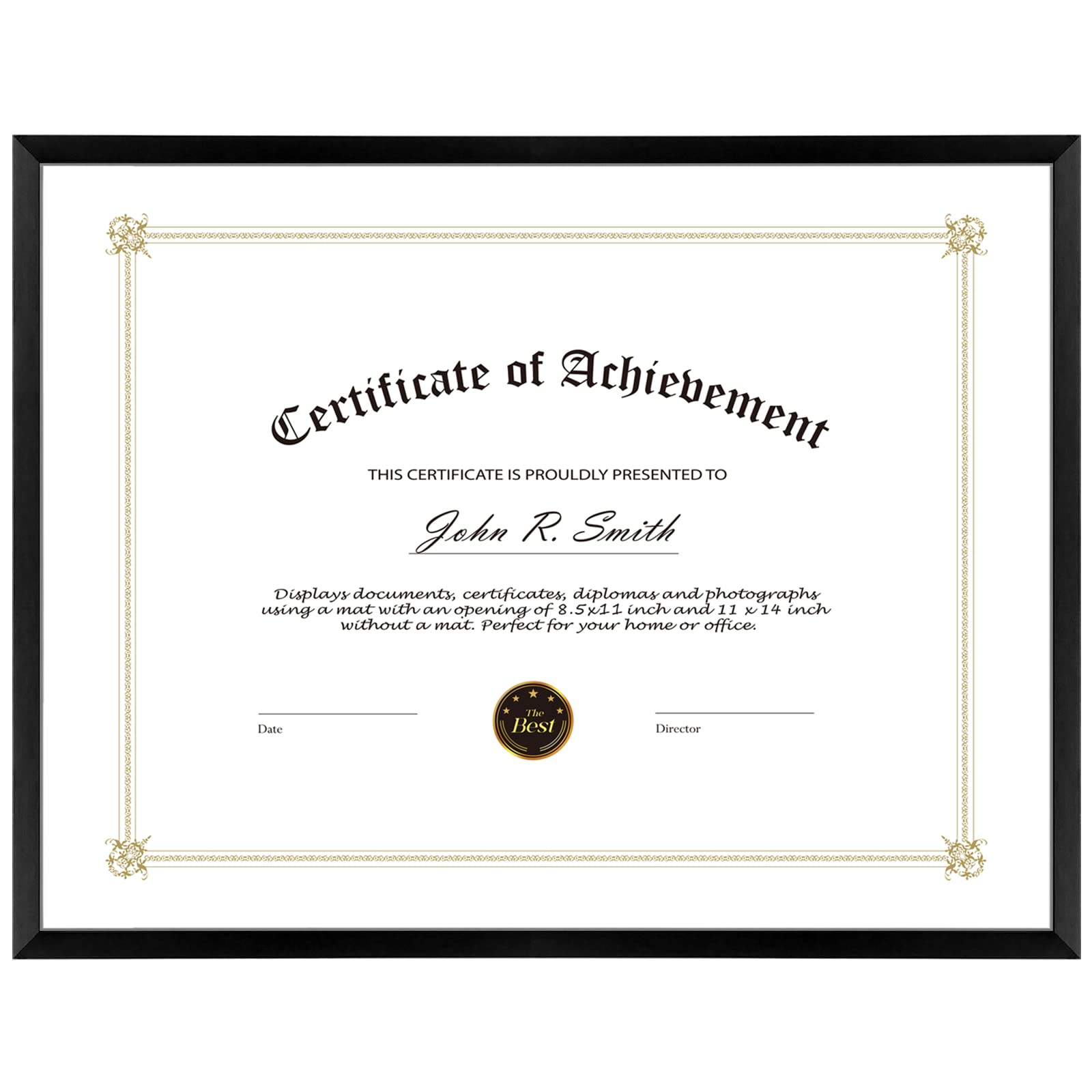 Amazon.com - Golden State Art, 8.5x11 Aluminum Certificate Frame, Metal ...