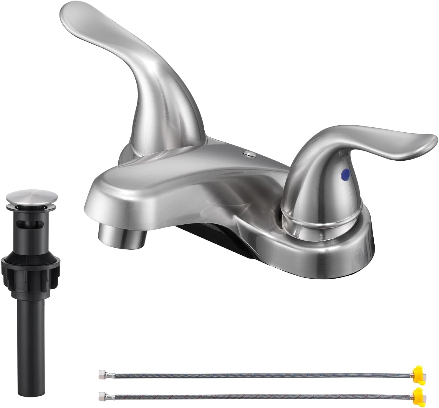 KPWATER Bathroom Sink Faucets 2/3 Hole,Brushed Nickel Dual Handles 4 ...