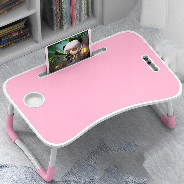 Foldable Laptop Table, Portable Bed Tray with Cup Holder for Eating ...