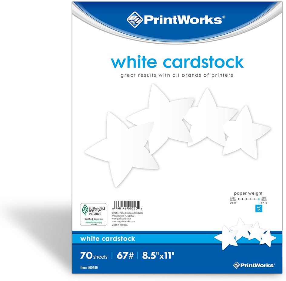 Printworks White Cardstock, Matte, 67-Pound, 96 Bright, 8.5 X 11-Inch ...