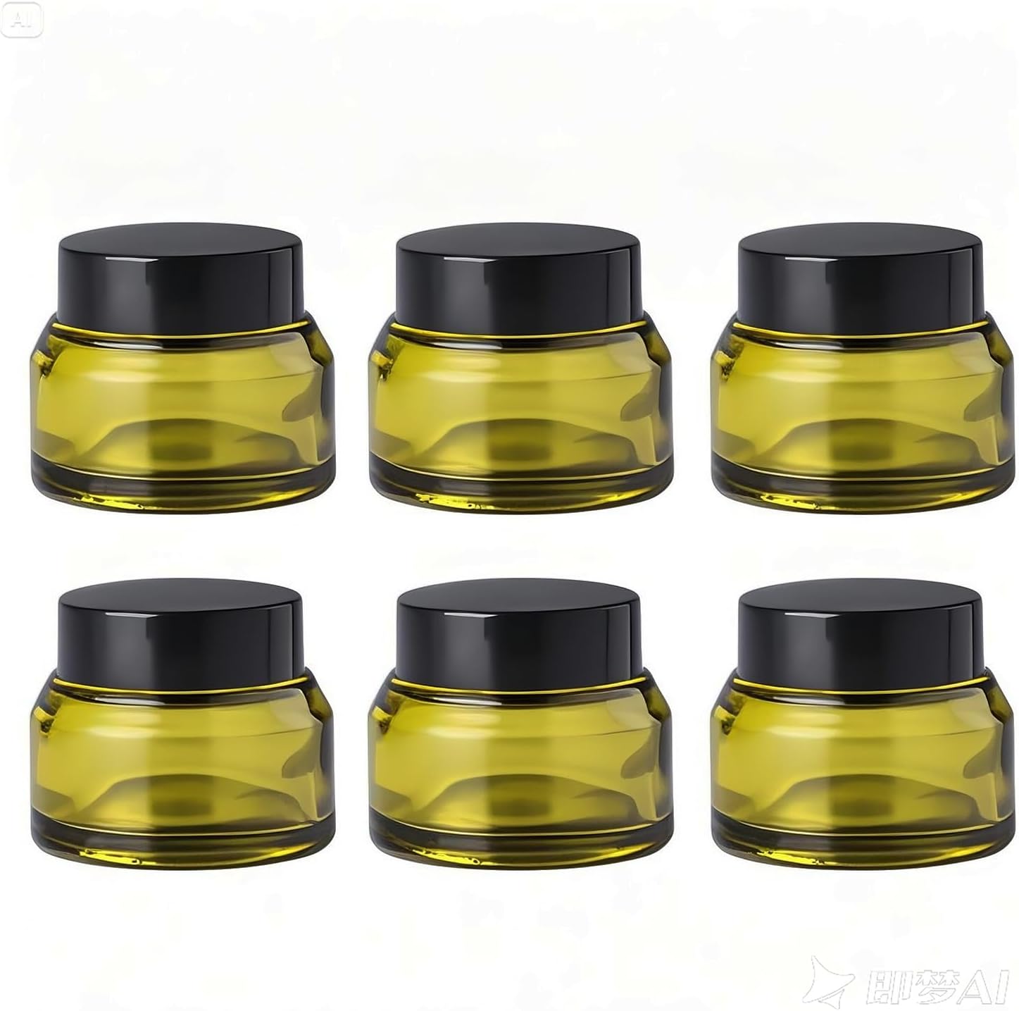 Amazon.com: 6Packs Refillable Green Cosmetic Glass Jars 1Oz/30ml with ...