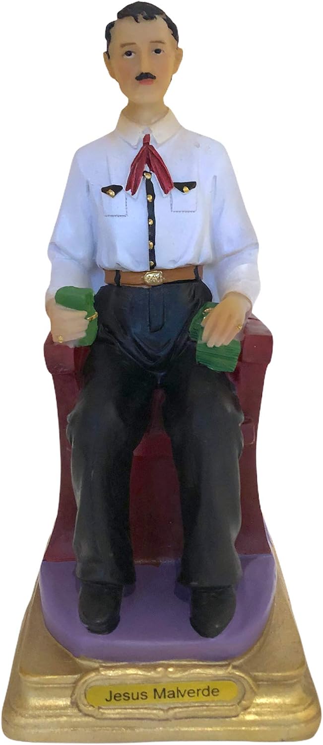 Amazon.com: 8" Inch Jesus Malverde Folklore Statue Sinaloa Religious ...