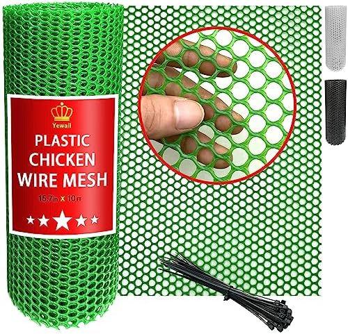 Amazon.com : QueenBird Upgraded Plastic Chicken Wire Fence Mesh - 15 ...