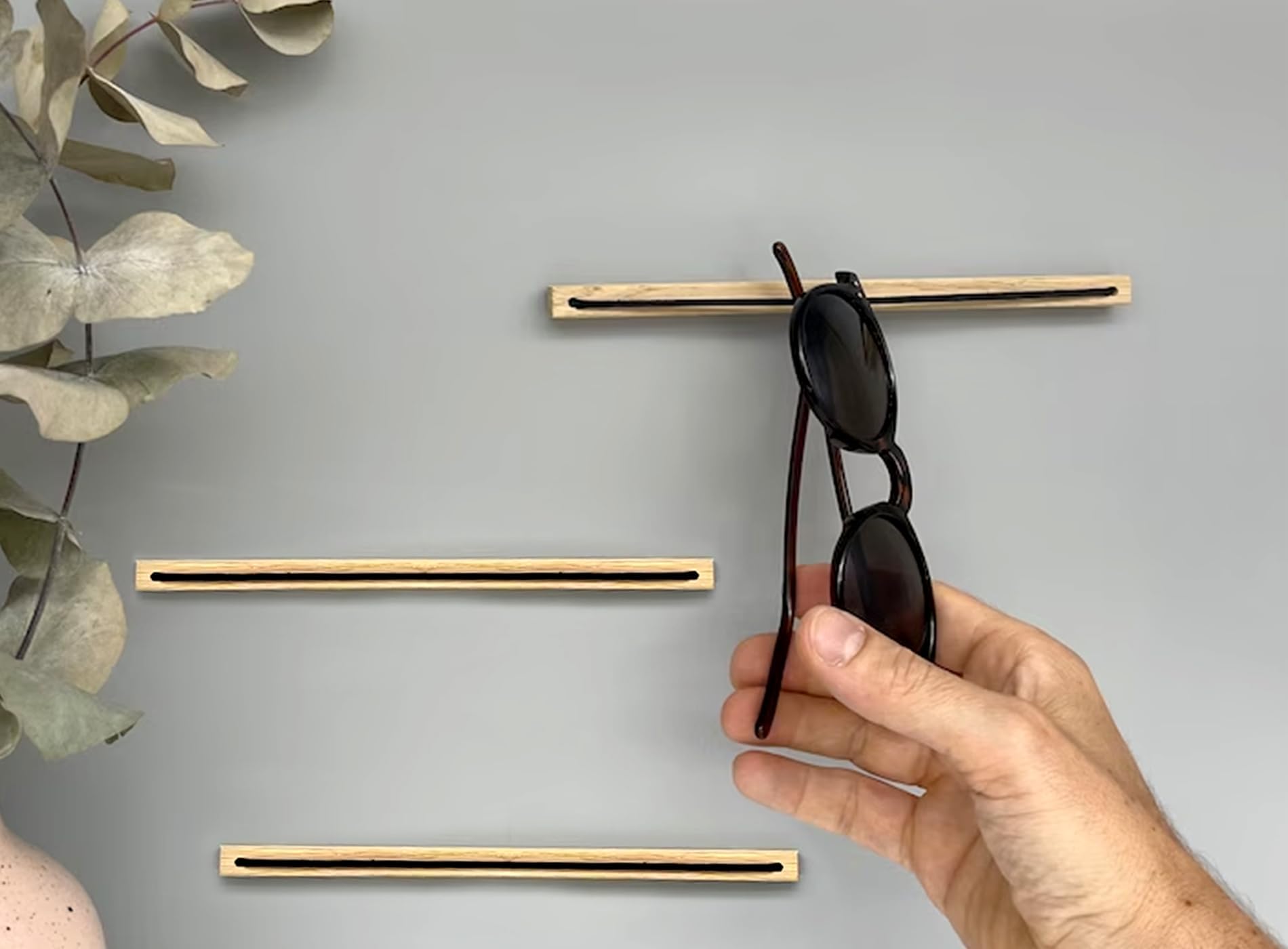 Amazon.com: Wooden Sunglass Holder for Wall - Sunglass Organizer and ...
